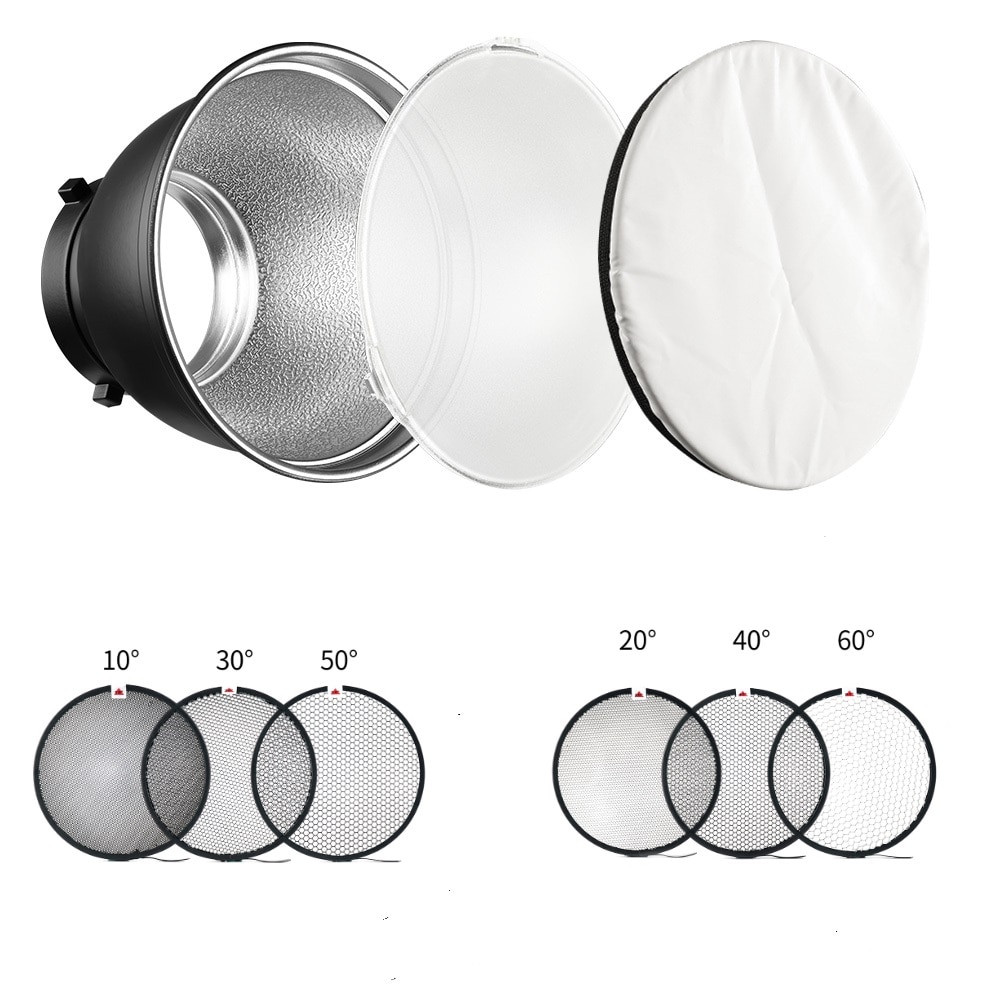 7" Bowens Mount Standard Reflector Diffuser Lamp Shade Dish Honeycomb ...