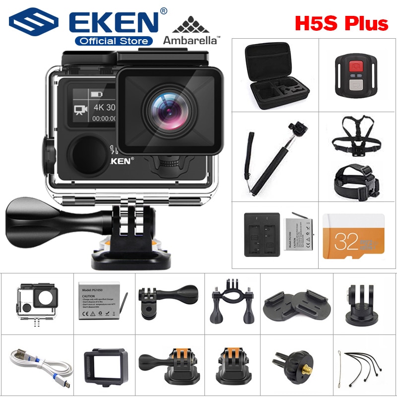 EKEN H5S Plus 4K 30fps Action Camera HD EIS with Ambarella A12 chip ...